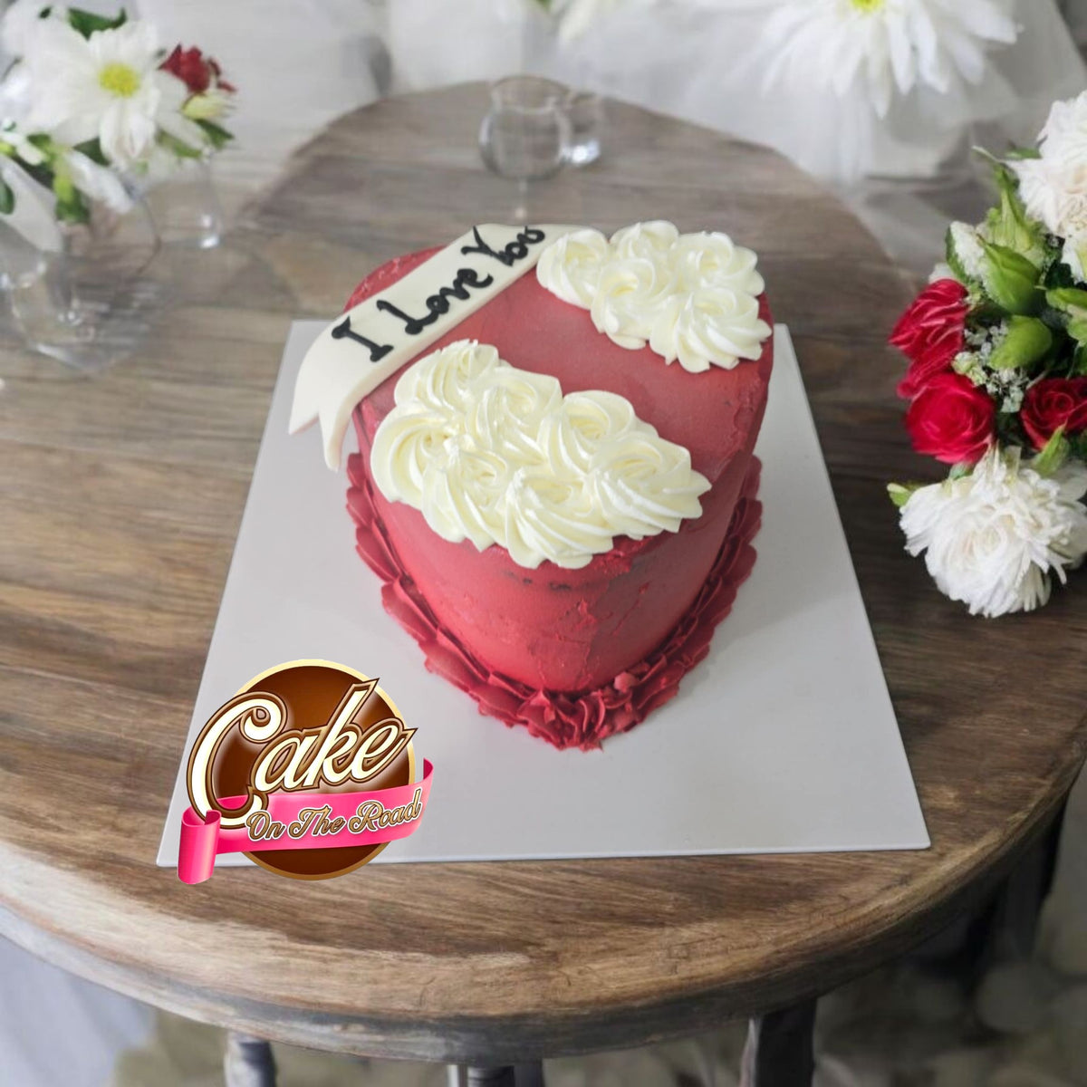 Red Heart Shaped Cake – Cake On The Road
